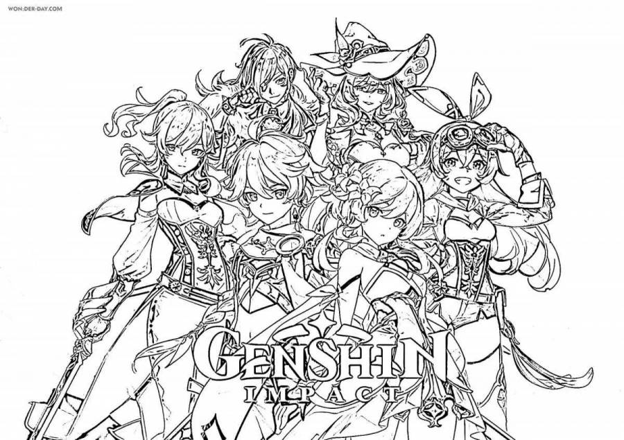 Coloring Pages Genshin impact nahida (39 pcs) - download or print for ...