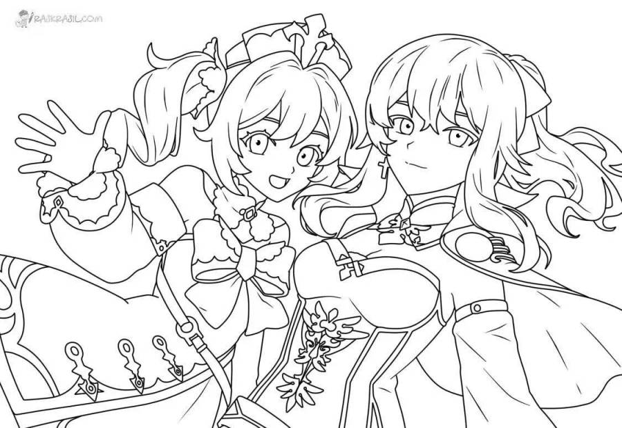 Coloring Pages Genshin impact yae miko (39 pcs) - download or print for ...