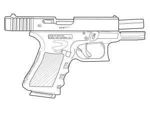 Glock Blueprints 18c Drawing Template 17 Blueprint Gun Coloring Sketch ...