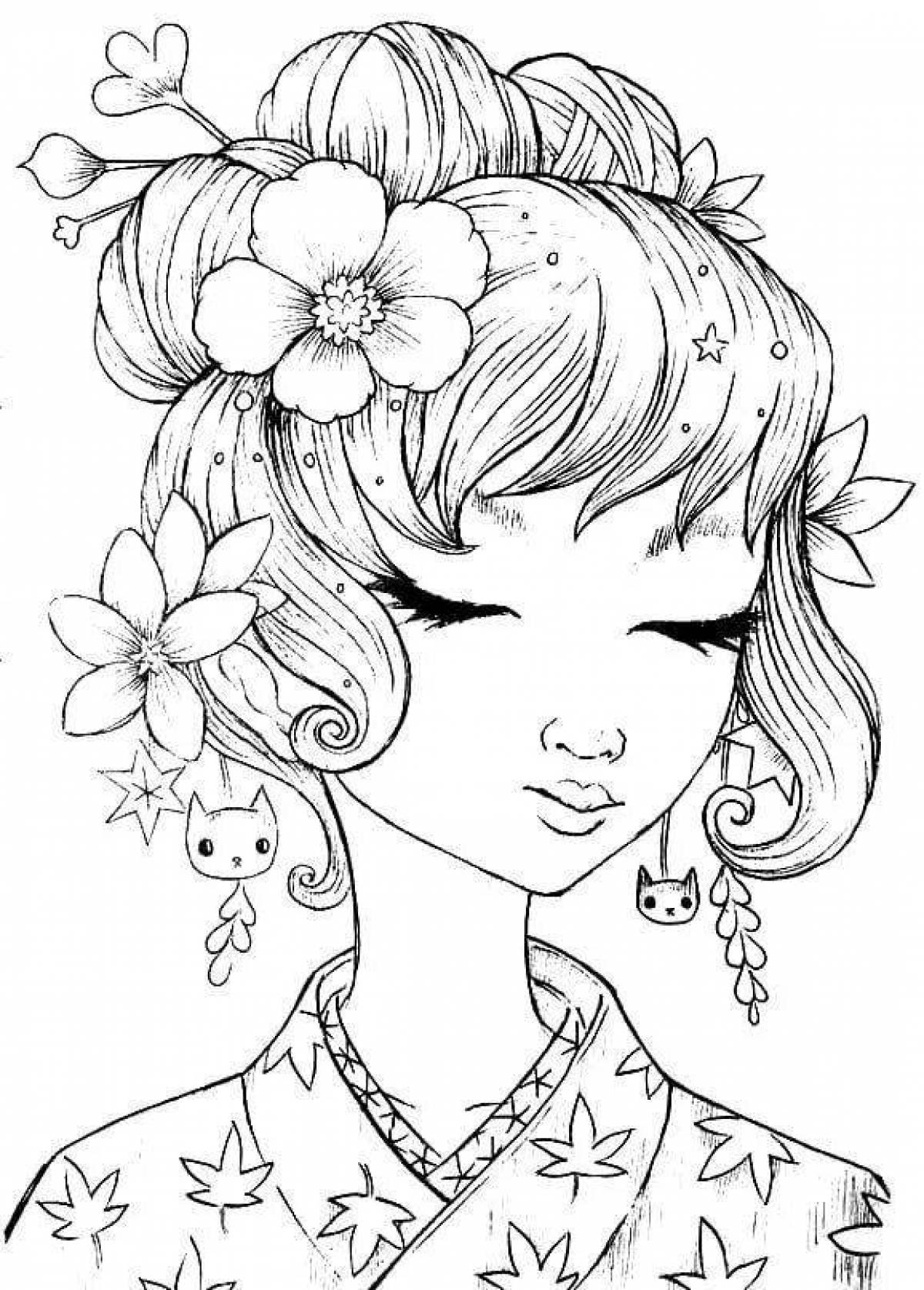 Coloring Pages For girls redraw (29 pcs) - download or print for free ...