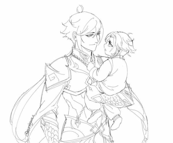 Coloring Pages Albedo genshin (27 pcs) - download or print for free #13725