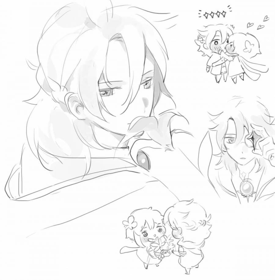 Coloring Pages Albedo genshin (27 pcs) - download or print for free #13725