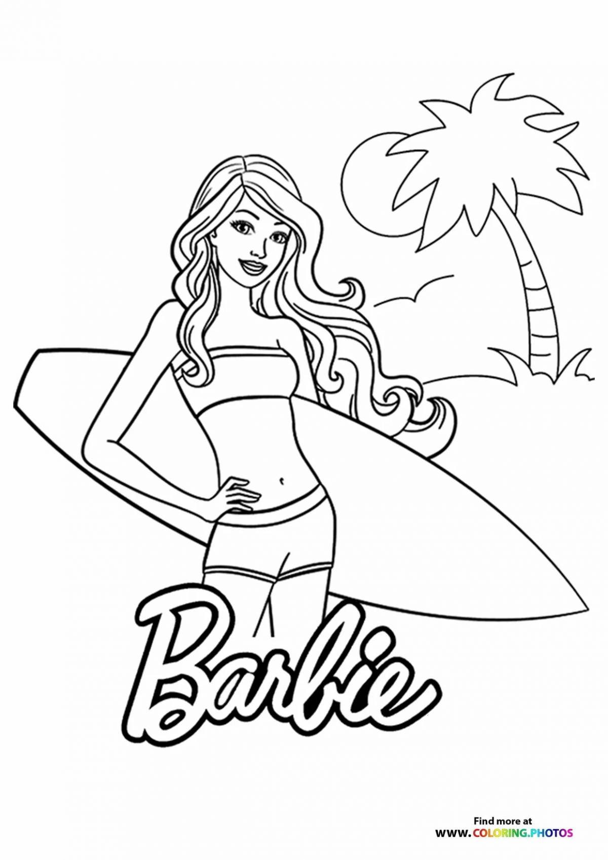 Coloring Pages Barbie in swimsuit (38 pcs) - download or print for free ...