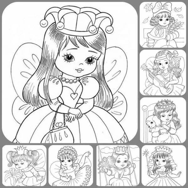Раскраски Куколки принцессы (39 шт.) - скачать или распечатать ...