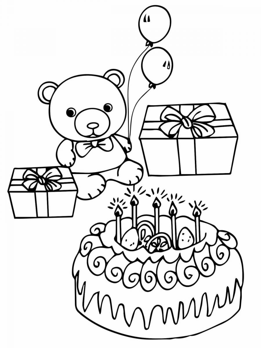 Coloring Pages Happy birthday drawing (38 pcs) - download or print for ...