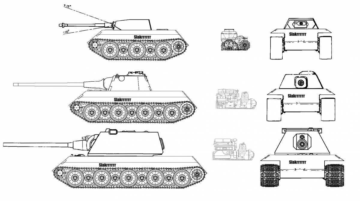 Coloring Pages Tank kv 44m (29 pcs) - download or print for free #17140
