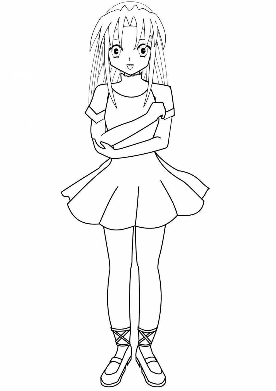Coloring Pages Full body anime girls (14 pcs) - download or print for ...