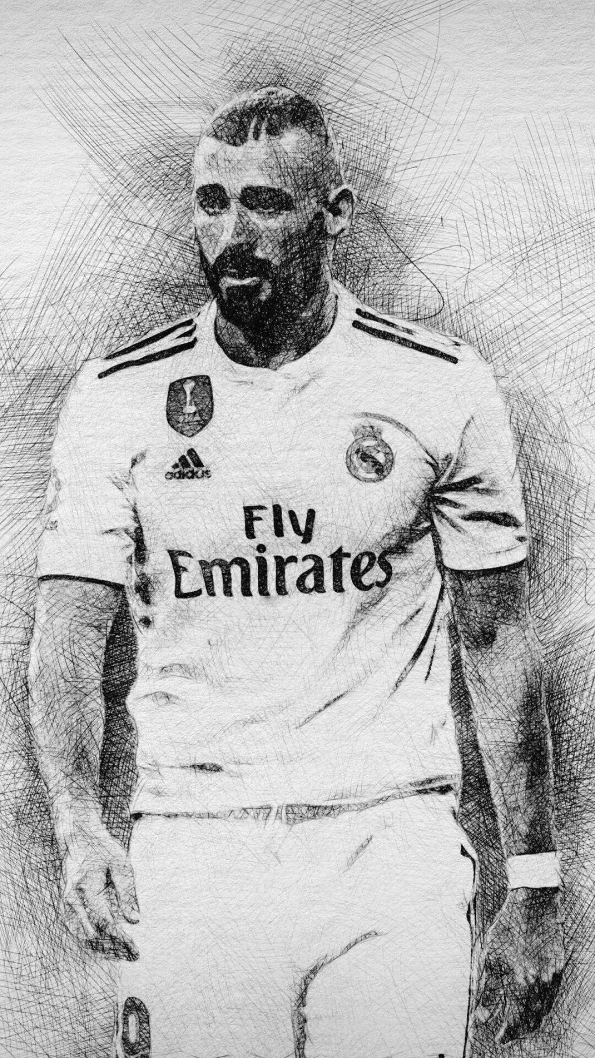 Coloring Pages Kareem benzema (16 pcs) - download or print for free #18084