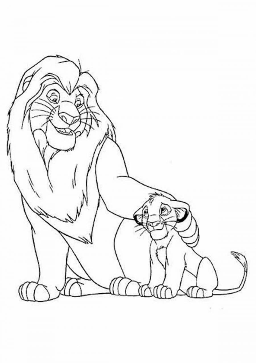 Раскраски Симба младший (39 шт.) - скачать или распечатать бесплатно #19283