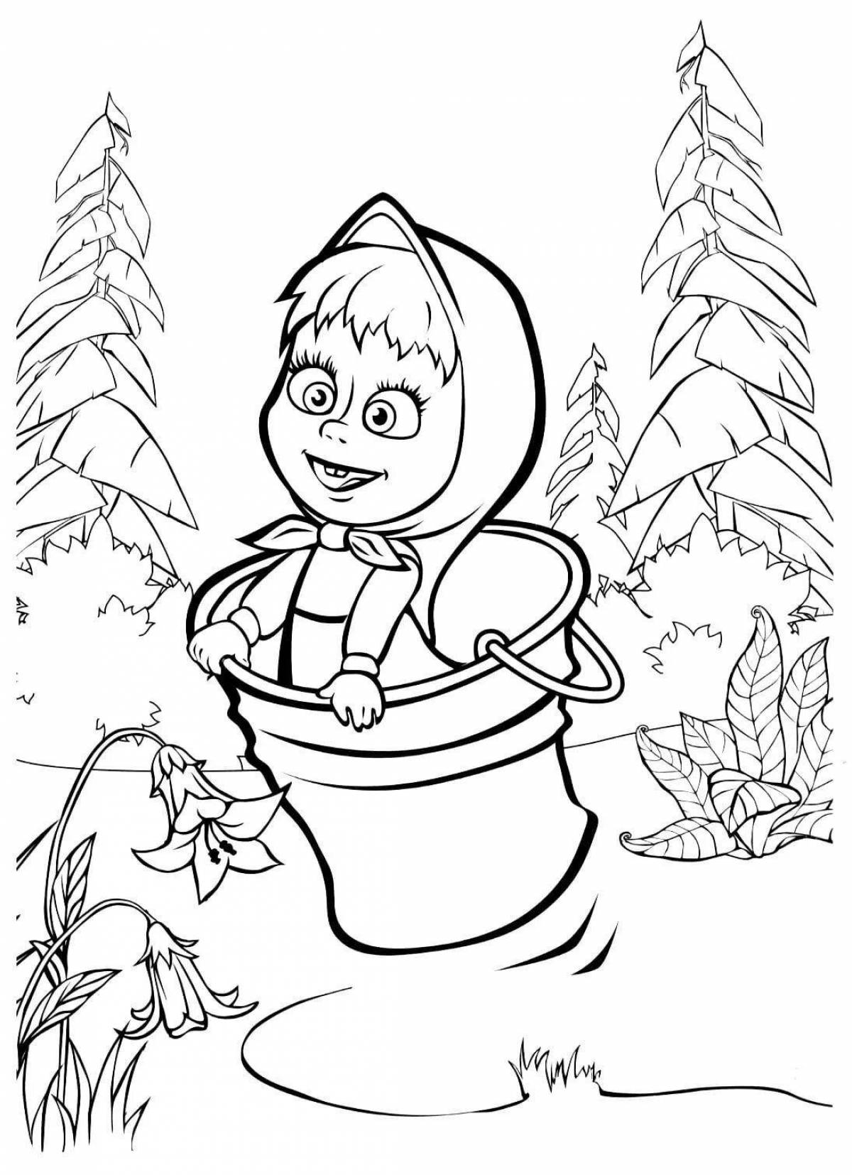 Coloring Pages Masha and Dasha and the bear (37 pcs) - download or ...