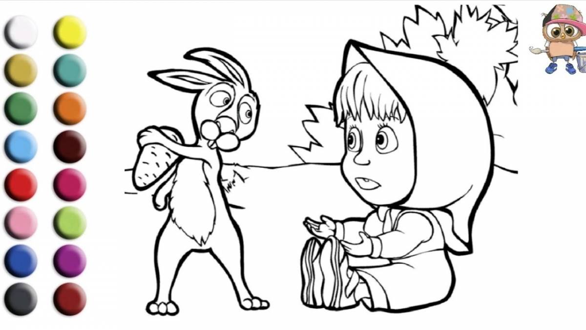 Coloring Pages Masha and Dasha and the bear (37 pcs) - download or ...