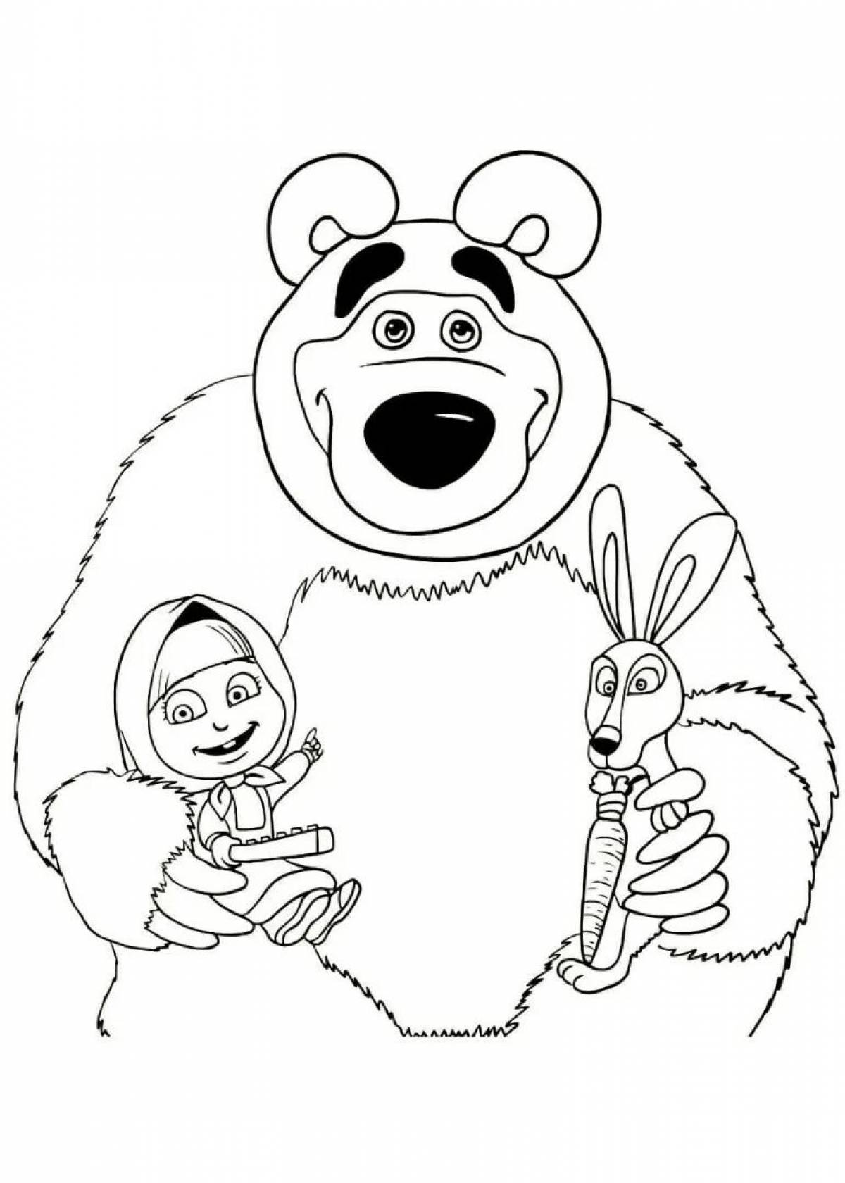 Coloring Pages Masha and Dasha and the bear (37 pcs) - download or ...