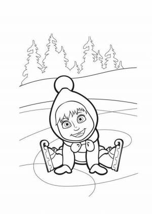 Coloring Pages Masha and Dasha and the bear (37 pcs) - download or ...