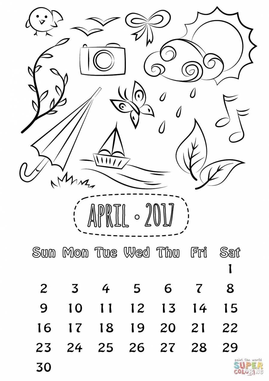 Coloring Pages Calendar for kids (37 pcs) - download or print for free ...