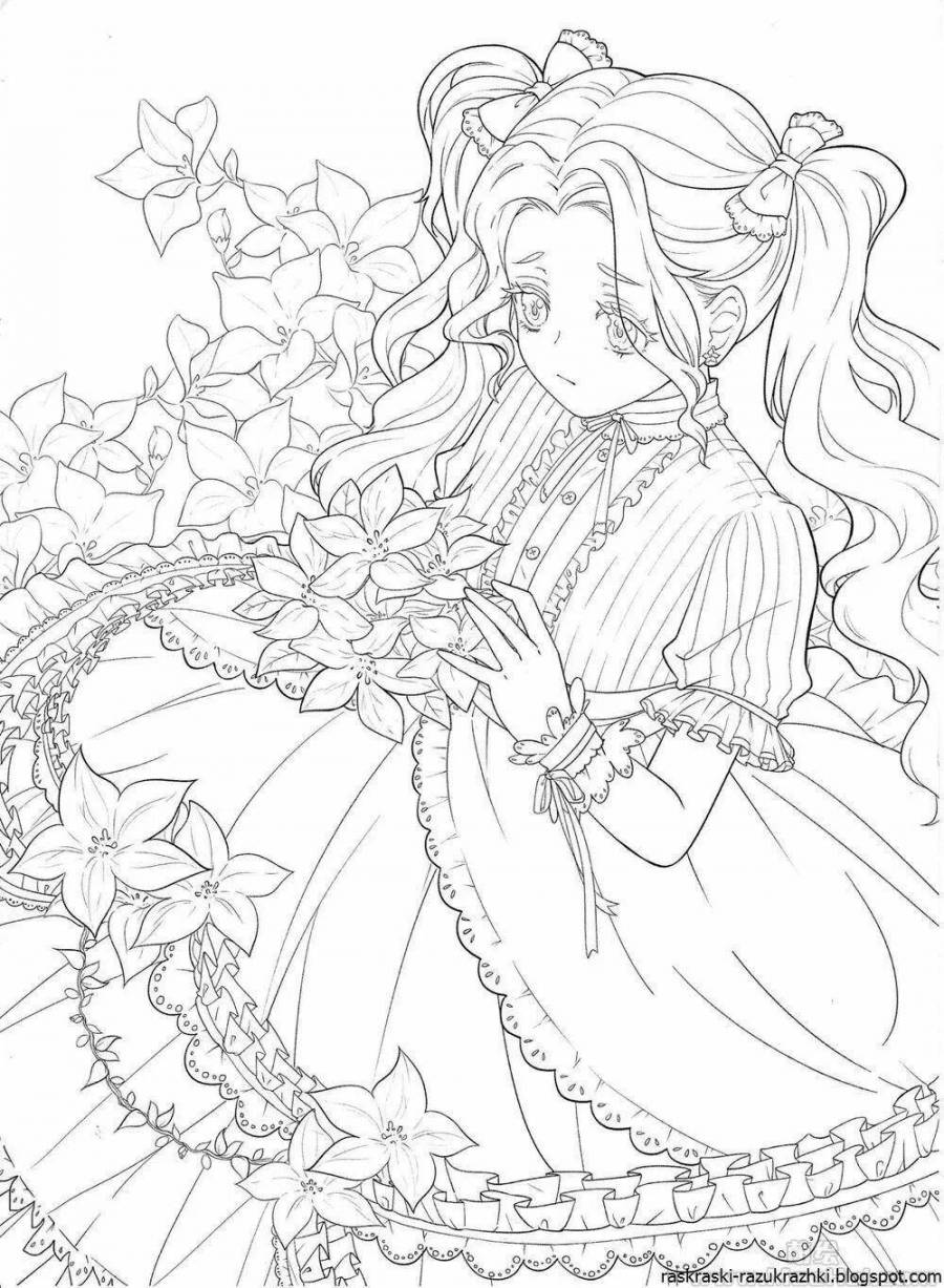 Coloring Pages Complex anime for girls (28 pcs) - download or print for ...