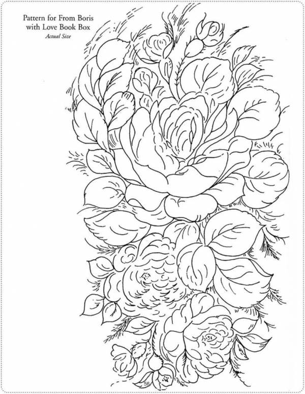 Coloring Pages Zhostovo painting for children templates (39 pcs ...