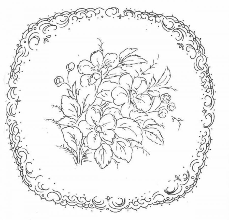 Coloring Pages Zhostovo painting for children templates (39 pcs ...