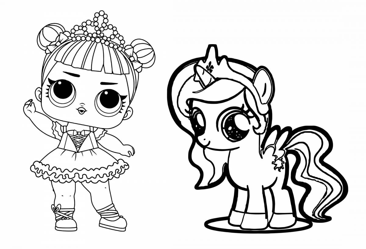 Coloring Pages Doll lol princess (35 pcs) - download or print for free ...