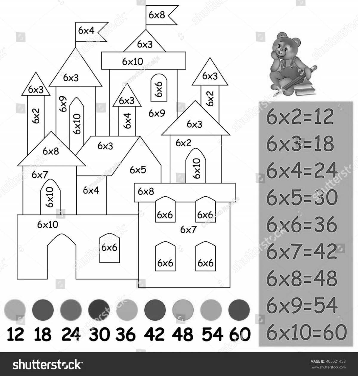 Coloring Pages Multiplication table for 6 (27 pcs) - download or print ...