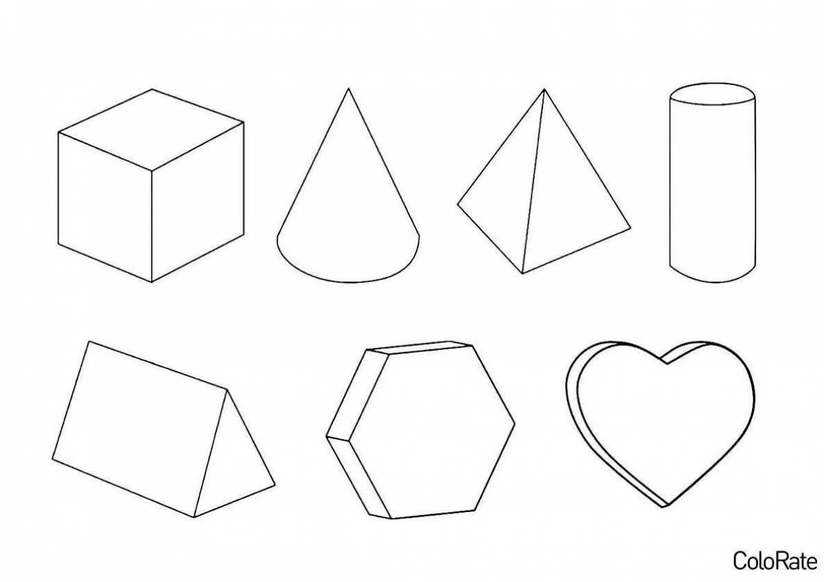Coloring Pages Geometric shapes (38 pcs) - download or print for free #2082