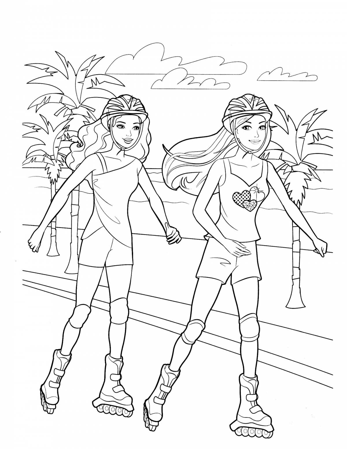 Coloring Pages Barbie on the beach (28 pcs) - download or print for ...