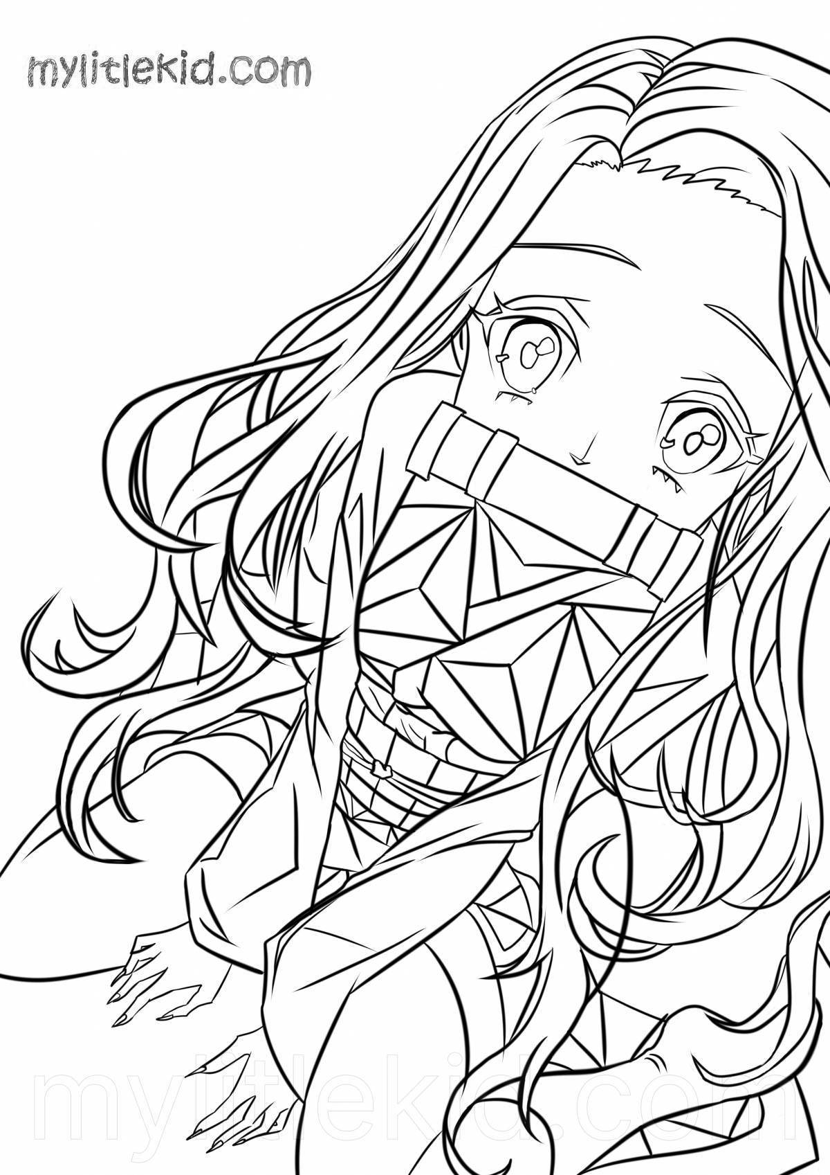 Coloring Pages Anime blade cleaves demons nezuko (29 pcs) - download or ...