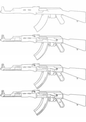 Coloring Pages Ak 47 from standoff 2 (21 pcs) - download or print for ...