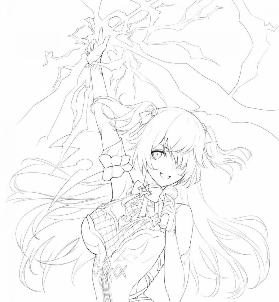 Coloring Pages Genshin impact xiao full length (27 pcs) - download or ...