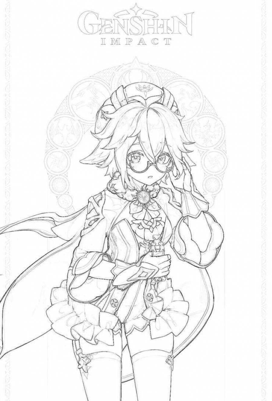 Coloring Pages Genshin impact xiao full length (27 pcs) - download or ...