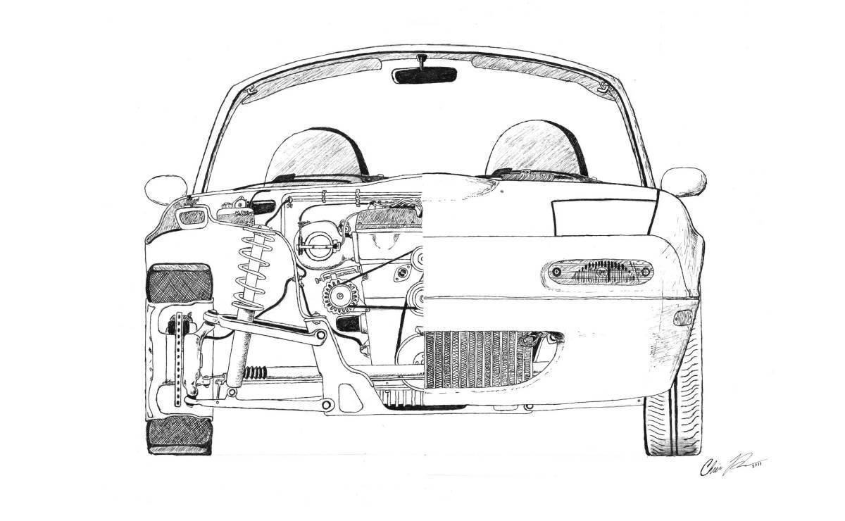 Coloring Pages Mazda miata (37 pcs) - download or print for free #29395