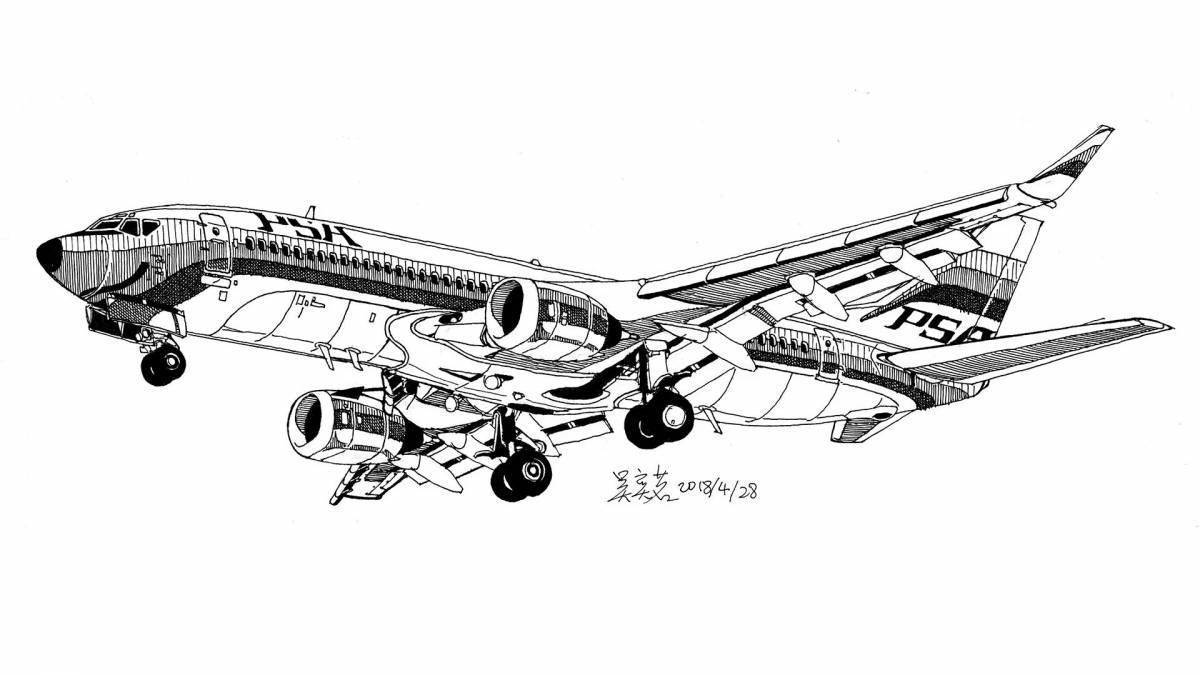 Coloring Pages Boeing 737 (37 pcs) - download or print for free #29481
