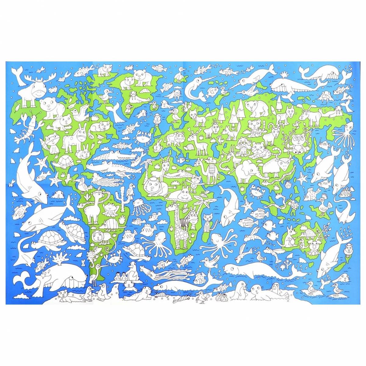 Coloring Pages Giant world map (36 pcs) - download or print for free #29897