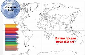 Coloring Pages Giant world map (36 pcs) - download or print for free #29897