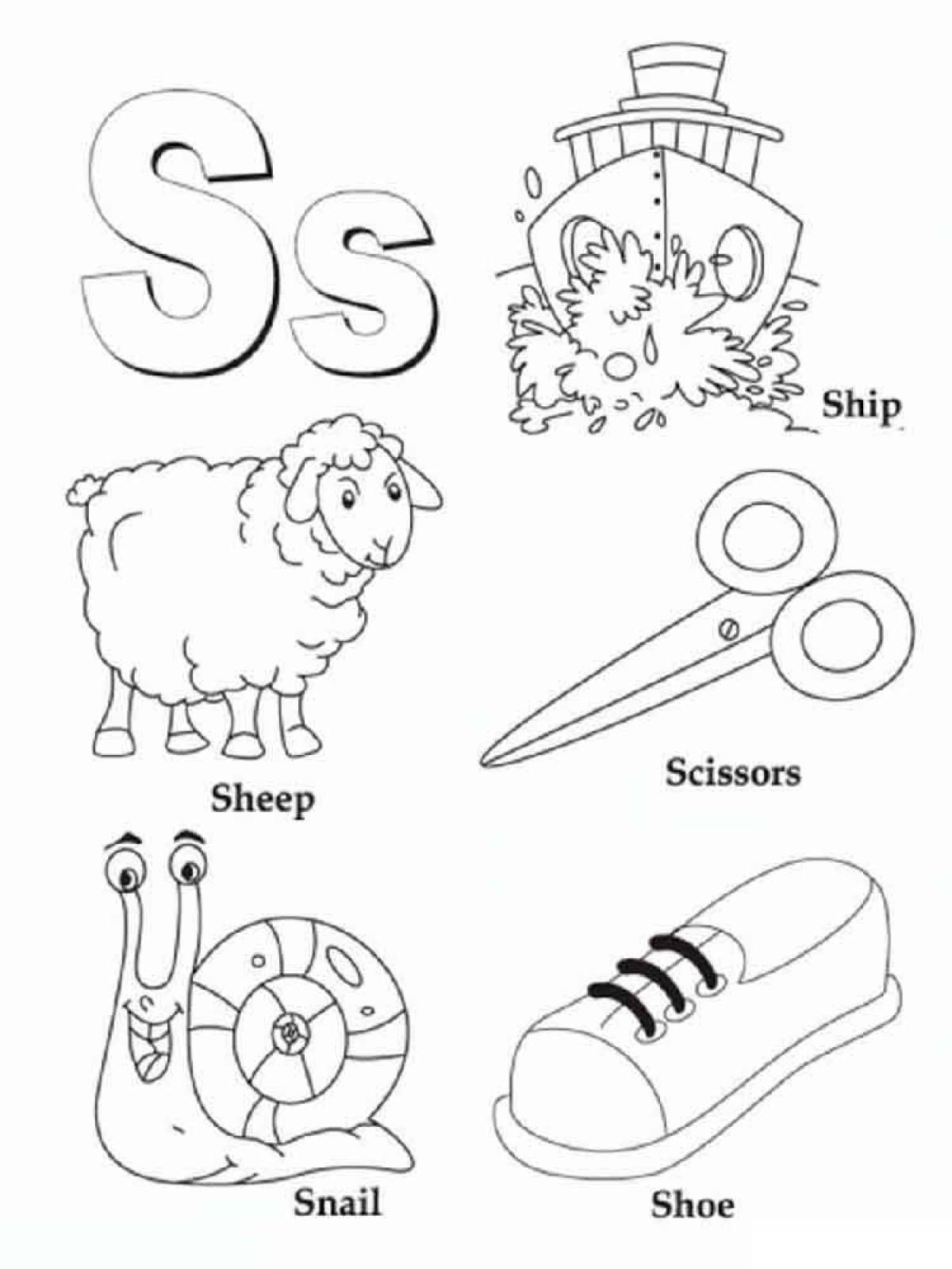 Coloring Pages English alphabet in pictures (37 pcs) - download or ...