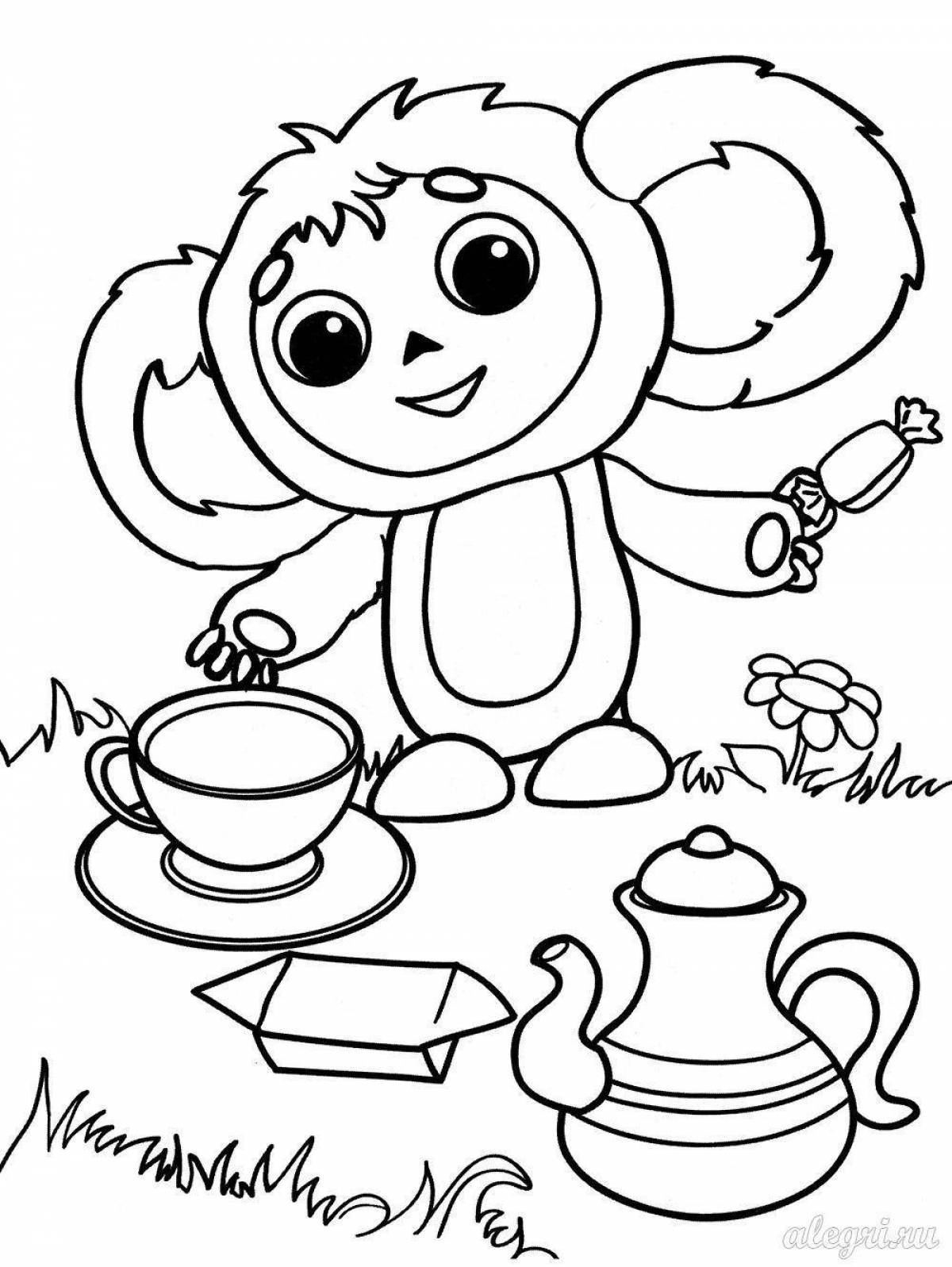 Coloring Pages Cheburashka picture for kids (24 pcs) - download or ...