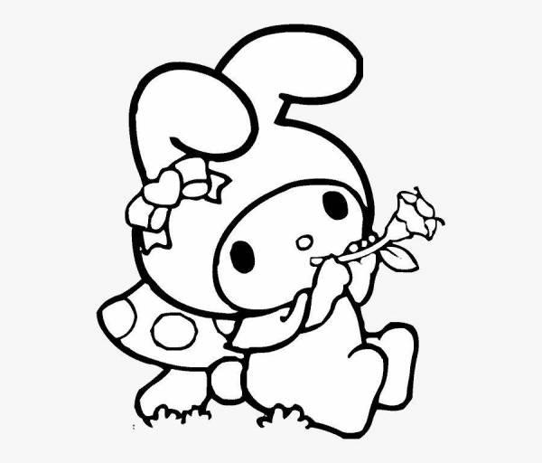 Coloring Pages Kuromi black and white (26 pcs) - download or print for ...