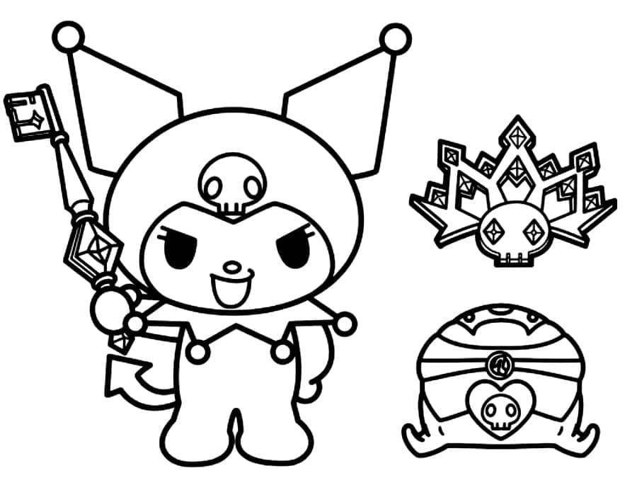 Coloring Pages Kuromi black and white (26 pcs) - download or print for ...