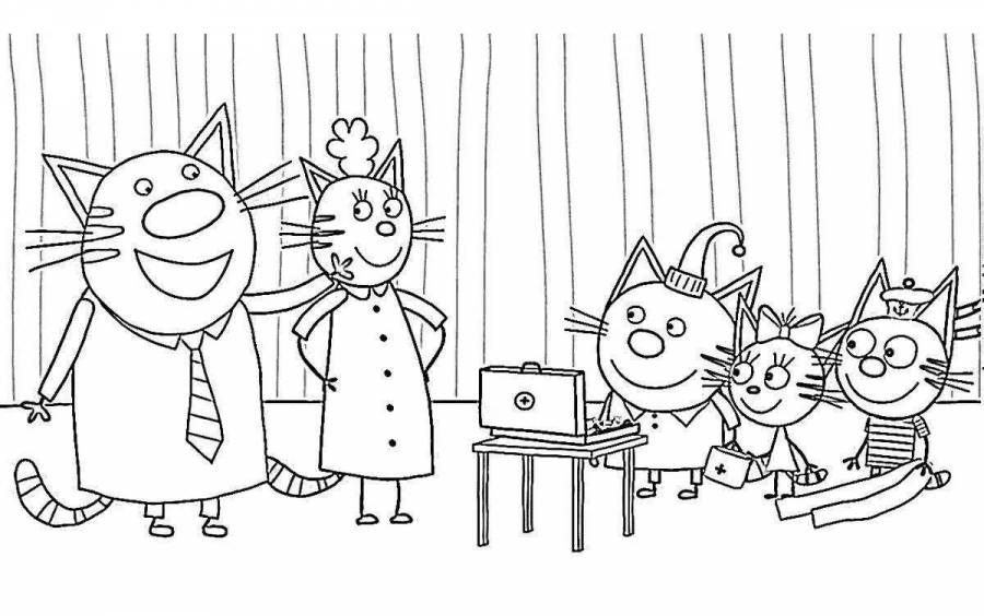 Coloring Pages Three cats coloring book (39 pcs) - download or print ...