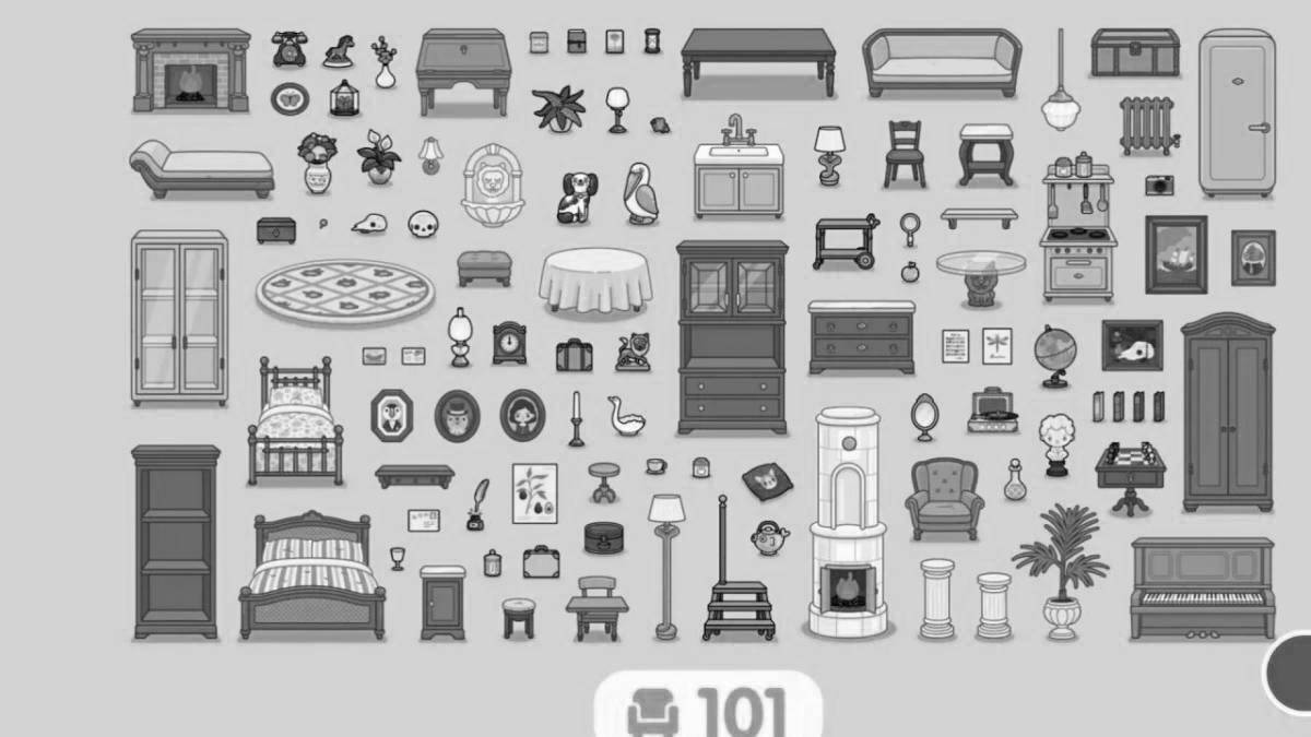 Coloring Pages Toka boka furniture for a paper house (45 pcs ...