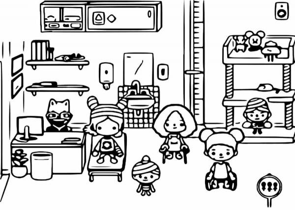 Coloring Pages Toka boka furniture for a paper house (45 pcs ...