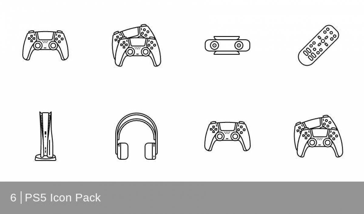 Coloring Pages Playstation 5 (34 pcs) - download or print for free #6082