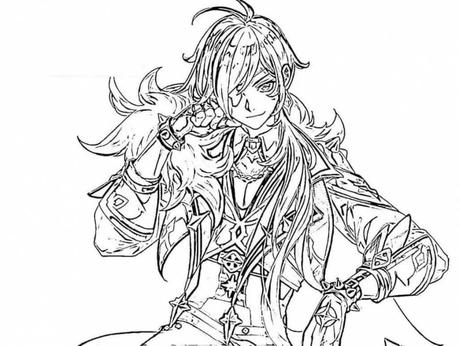 Coloring Pages Kazuha genshin (39 pcs) - download or print for free #7153