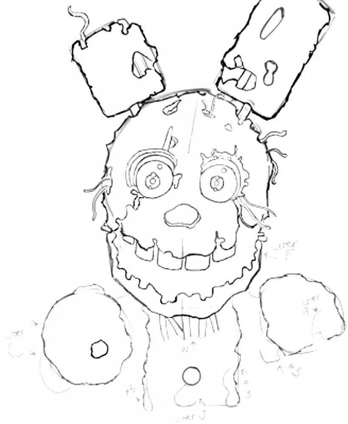 Coloring Pages Fnaf springtrap (37 pcs) - download or print for free #7382