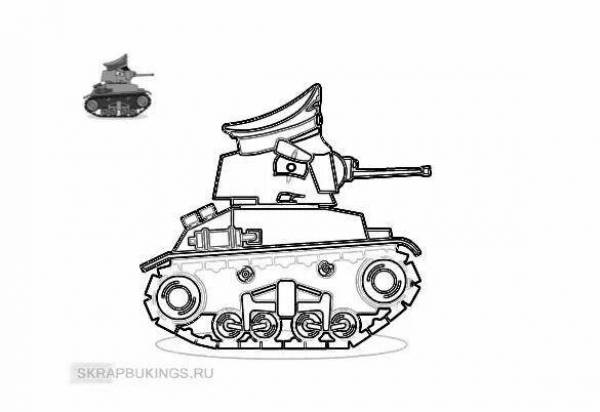 Coloring Pages Tank kv 44 from cartoons about tanks (36 pcs) - download ...