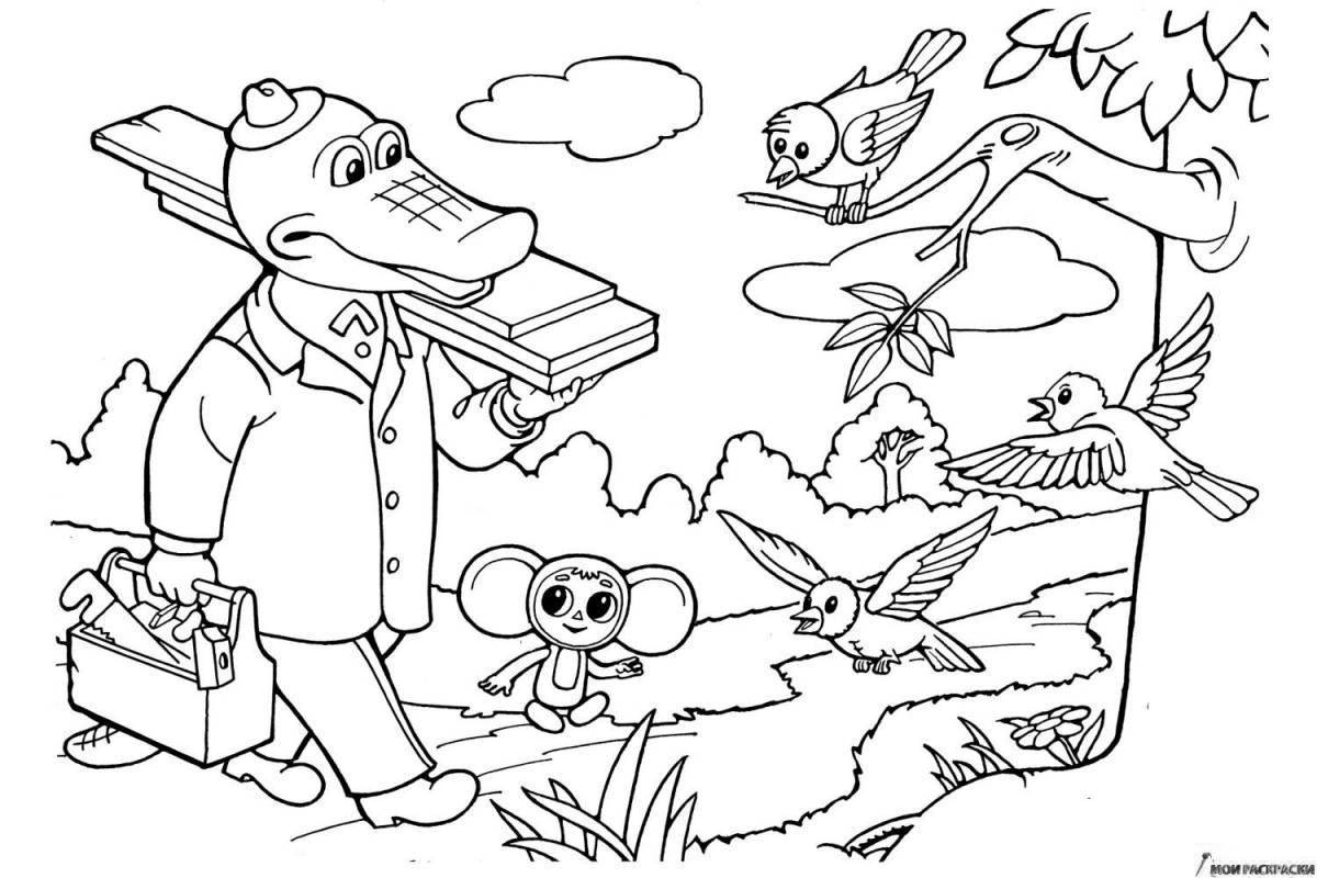 Coloring Pages Cheburashka by numbers (37 pcs) - download or print for ...