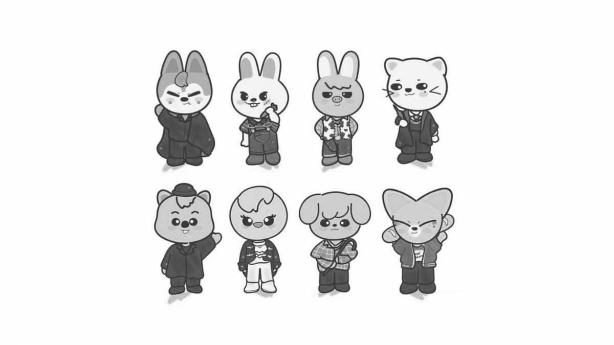 Coloring Pages Skzoo Stray Kids (26 pcs) - download or print for free #7778