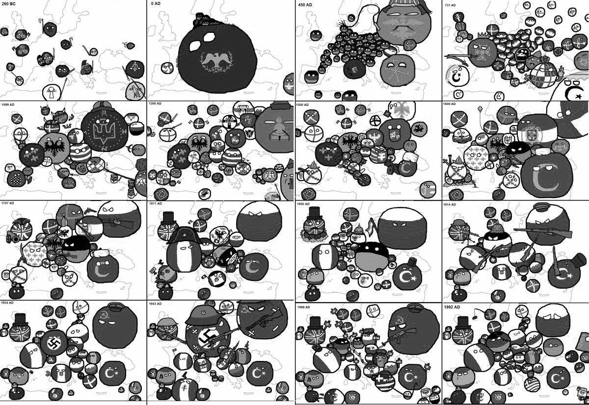 Coloring Pages Countryballs (33 pcs) - download or print for free #7830