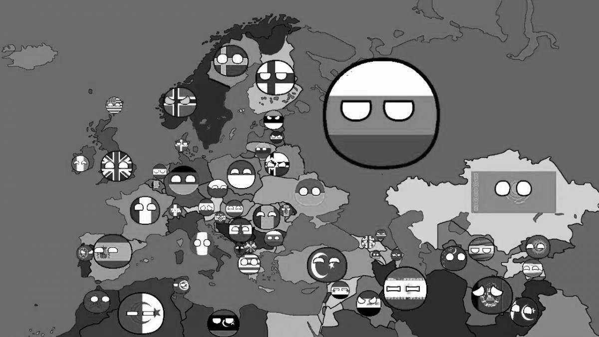 Coloring Pages Countryballs (33 pcs) - download or print for free #7830