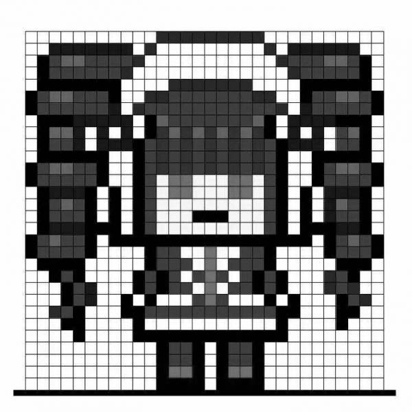 Coloring Pages Pixel art (32 pcs) - download or print for free #7836