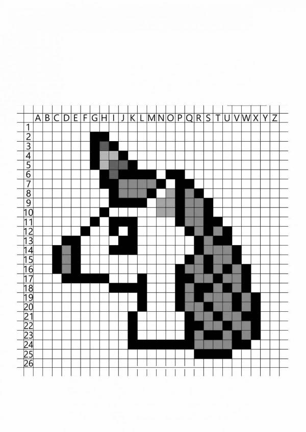 Coloring Pages Pixel art (32 pcs) - download or print for free #7836
